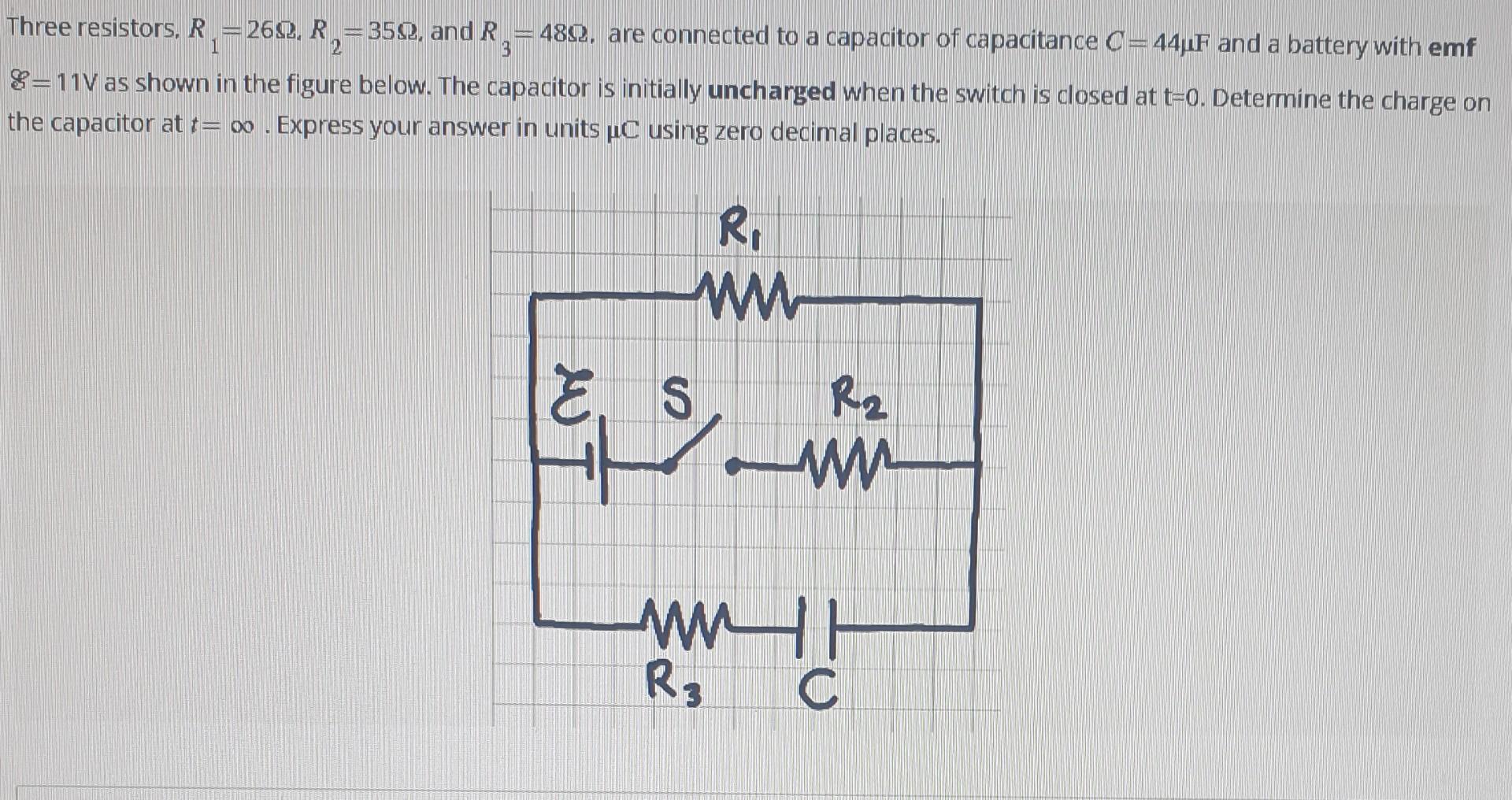 Solved Three resistors, R1=26Ω,R2=35Ω, and R3=48Ω, are | Chegg.com