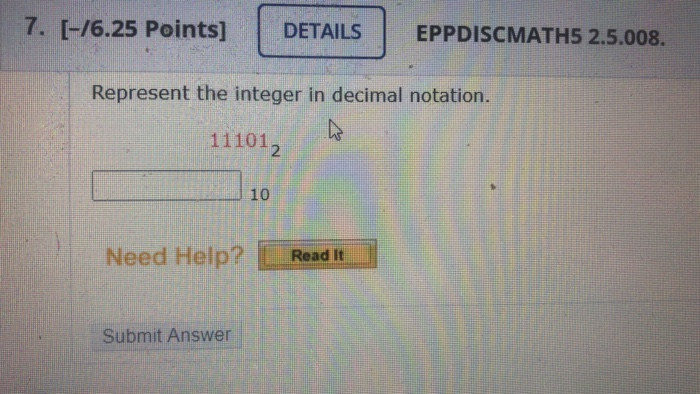 Solved 7. [-76.25 Points] DETAILS EPPDISCMATH5 2.5.008. | Chegg.com