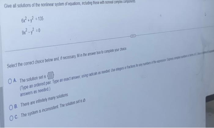 Solved Give all solutions of the nonlinear system ot | Chegg.com