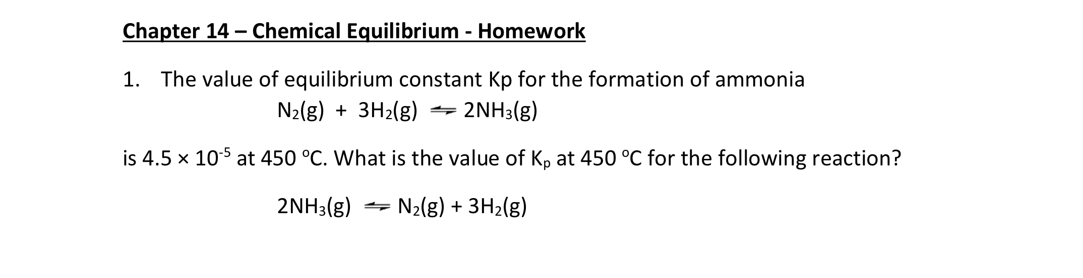 Solved Chapter 14 - ﻿Chemical Equilibrium - ﻿HomeworkThe | Chegg.com