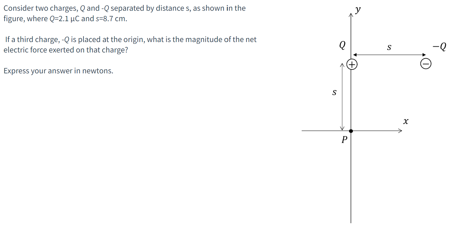 Solved Consider two charges, Q ﻿and - Q ﻿separated by | Chegg.com