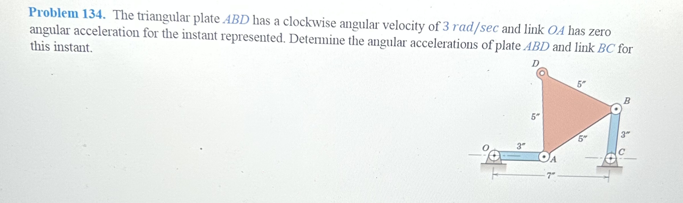Solved Problem 134. ﻿The triangular plate ABD has a | Chegg.com
