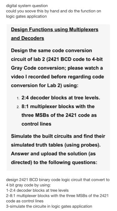 Solved i need this 3 hours plz design 2421 BCD CODE that | Chegg.com