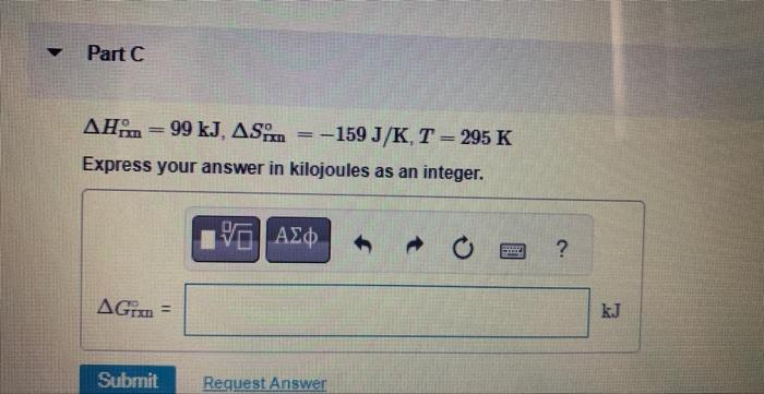 Solved Calculate the change in Gibbs free energy for each of | Chegg.com