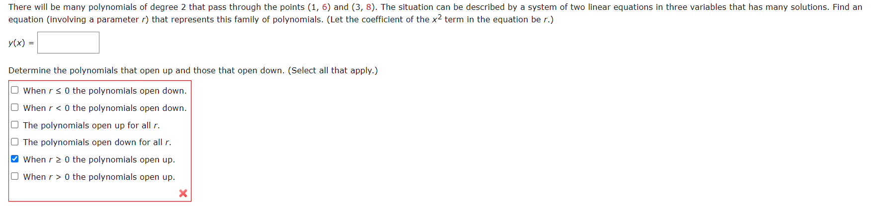 Solved equation (involving a parameter r ) ﻿that represents | Chegg.com