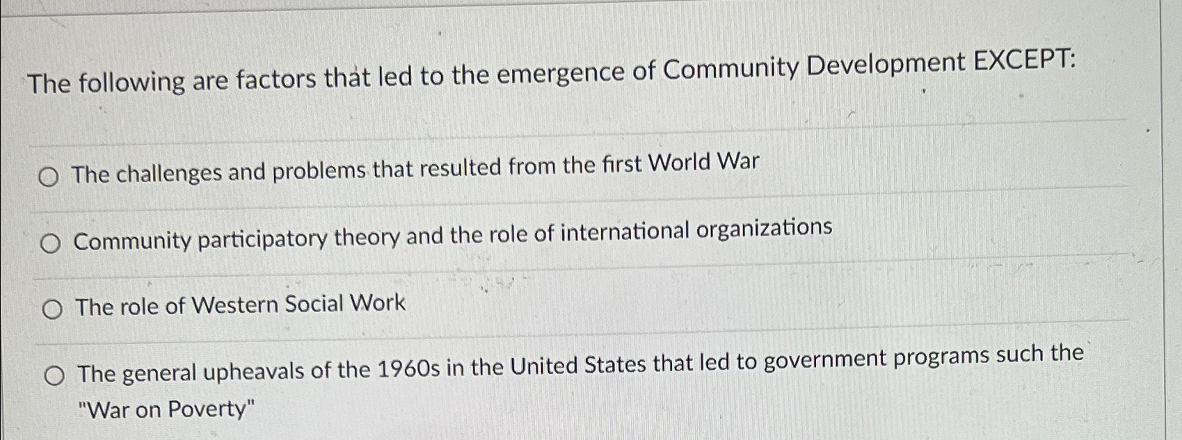 Solved The following are factors that led to the emergence | Chegg.com