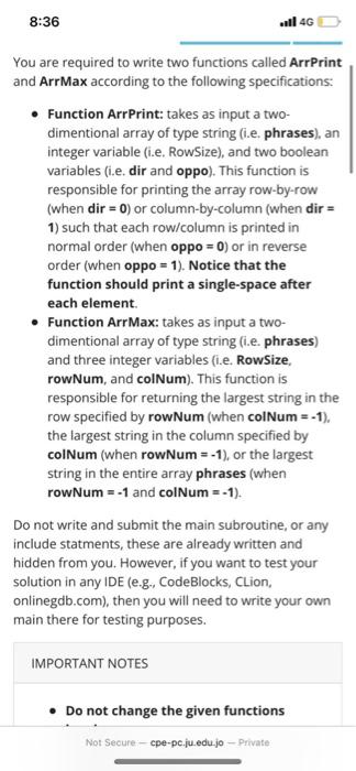 Solved rou are required to write two functions called | Chegg.com