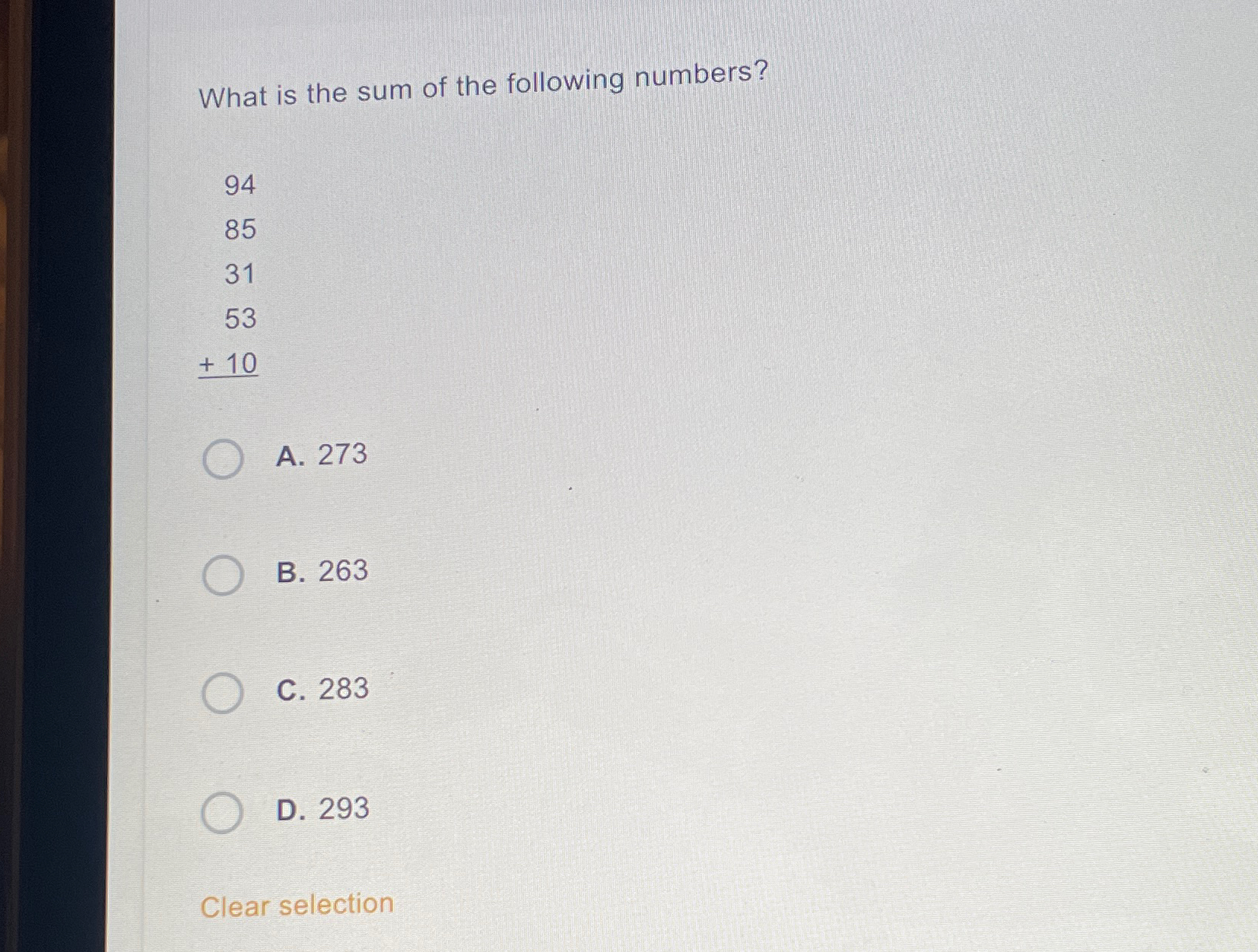 Solved What is the sum of the following | Chegg.com