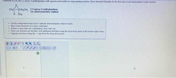 Solved Treatment of OR 3) 22 epoxy-3-methylpentane with | Chegg.com