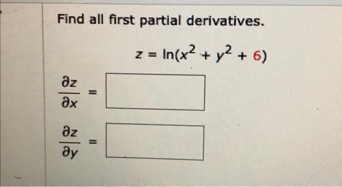 Solved Find all first partial derivatives. f(x,y)=3x3+8y−5 | Chegg.com