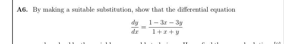 Solved A6. ﻿By making a suitable substitution, show that the | Chegg.com