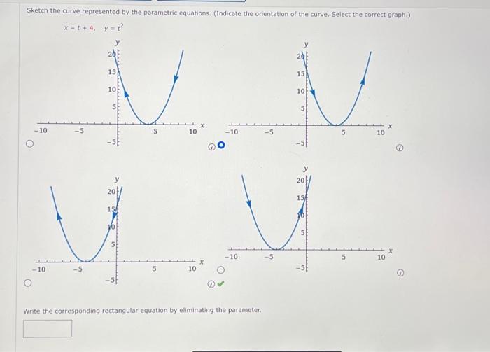 Solved Sketch the curve represented by the parametric | Chegg.com