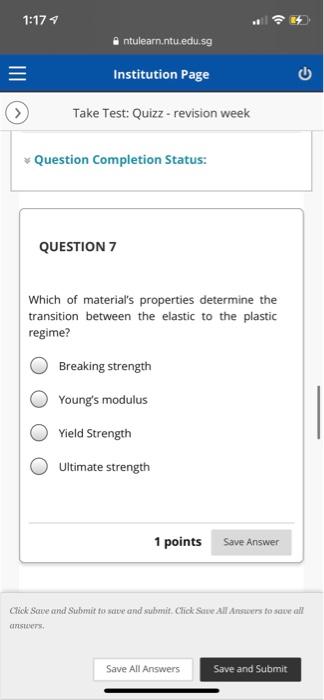 Solved 1:174 1 ntulearn.ntu.edu.sg Institution Page Take | Chegg.com