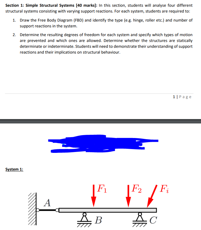 Solved Section 1 Simple Structural Systems [40 ﻿marks] In