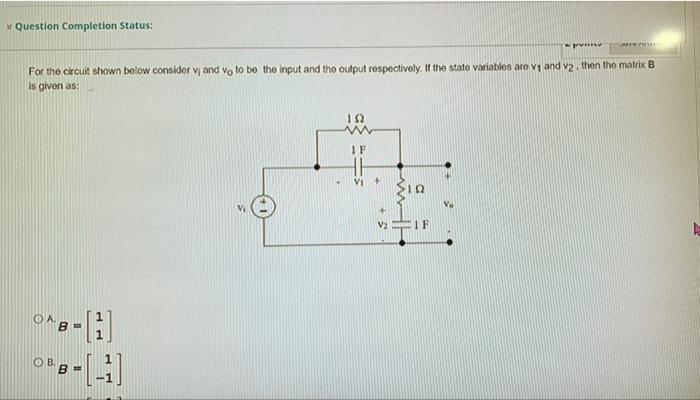 Solved Question Completion Status: For the circuit shown | Chegg.com