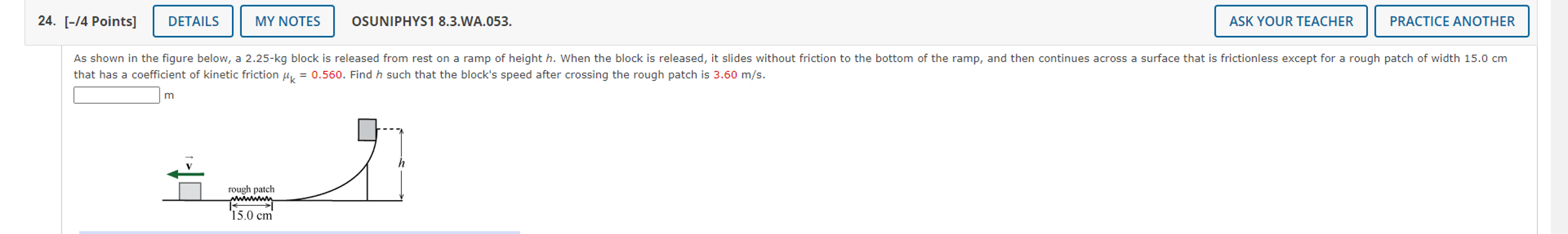 Solved [-/4 ﻿Points] ﻿OSUNIPHYS1 8.3.WA. 053. ﻿that has a | Chegg.com