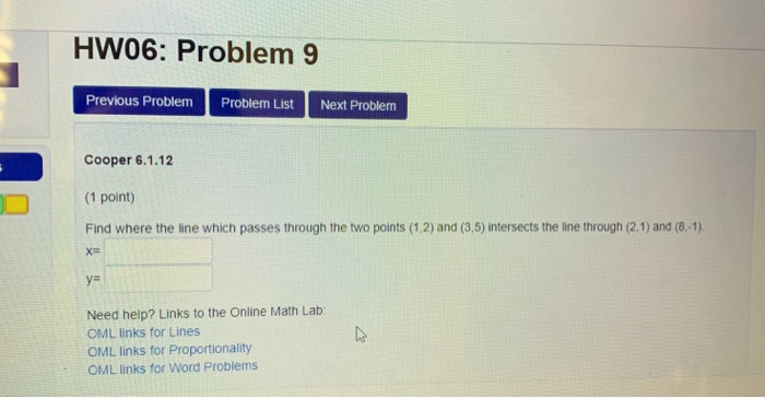 Solved HW06: Problem 9 Previous Problem Problem List Next | Chegg.com