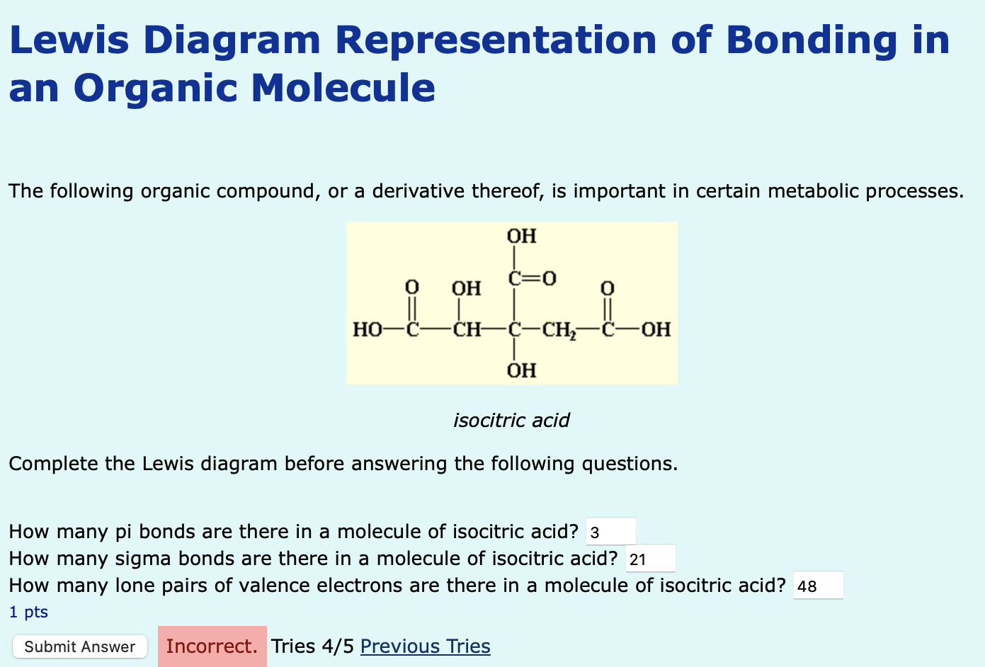 Solved Lewis Diagram Representation of Bonding in an Organic | Chegg.com