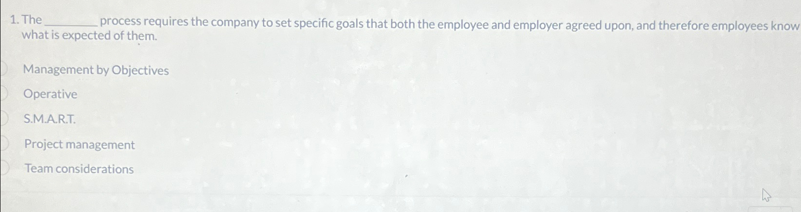 Solved The process requires the company to set specific | Chegg.com