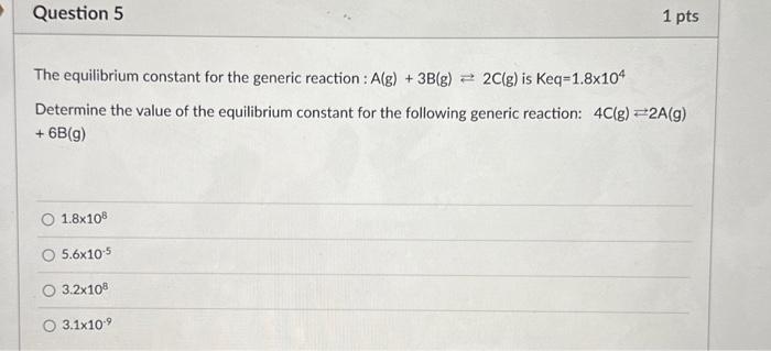 Solved What direction of the reaction is favored, if K≈1. | Chegg.com