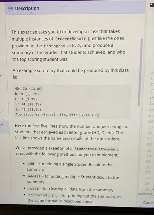 This exercise asks you to to develop a class that | Chegg.com