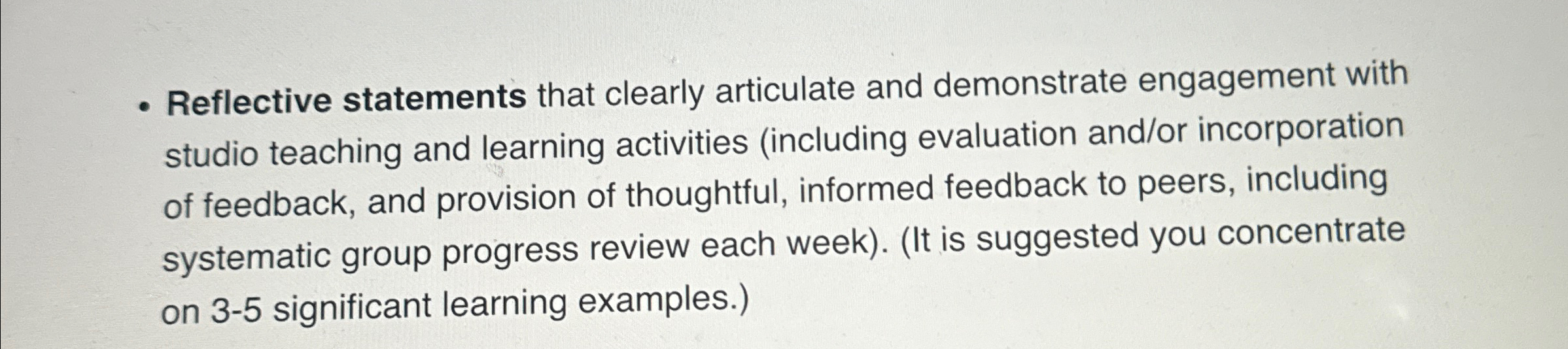 Solved Reflective statements that clearly articulate and | Chegg.com