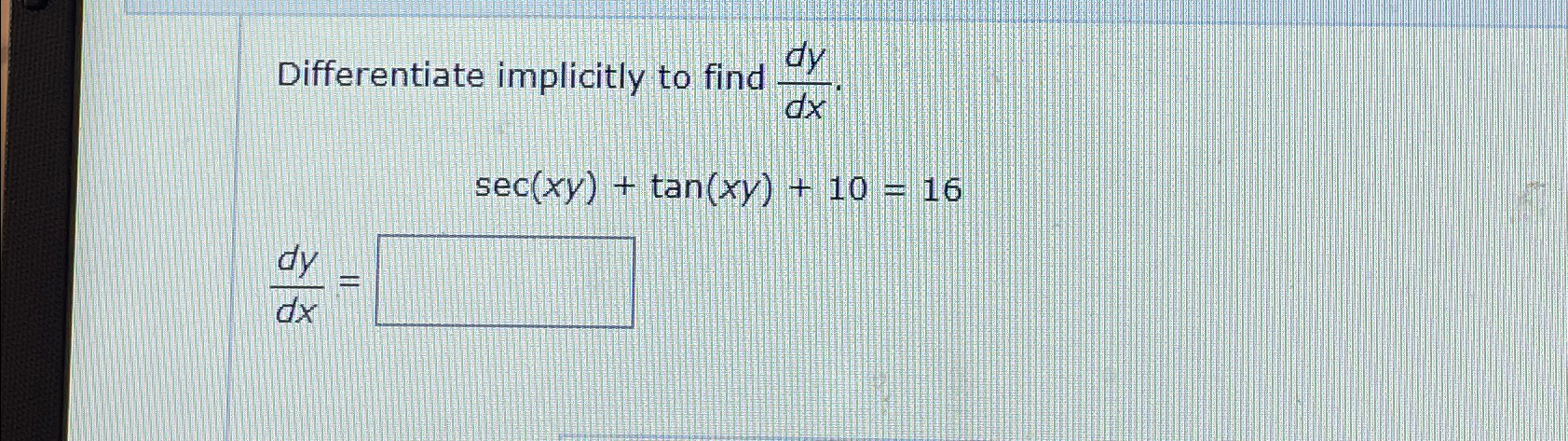 Solved Differentiate Implicitly To Find 0439