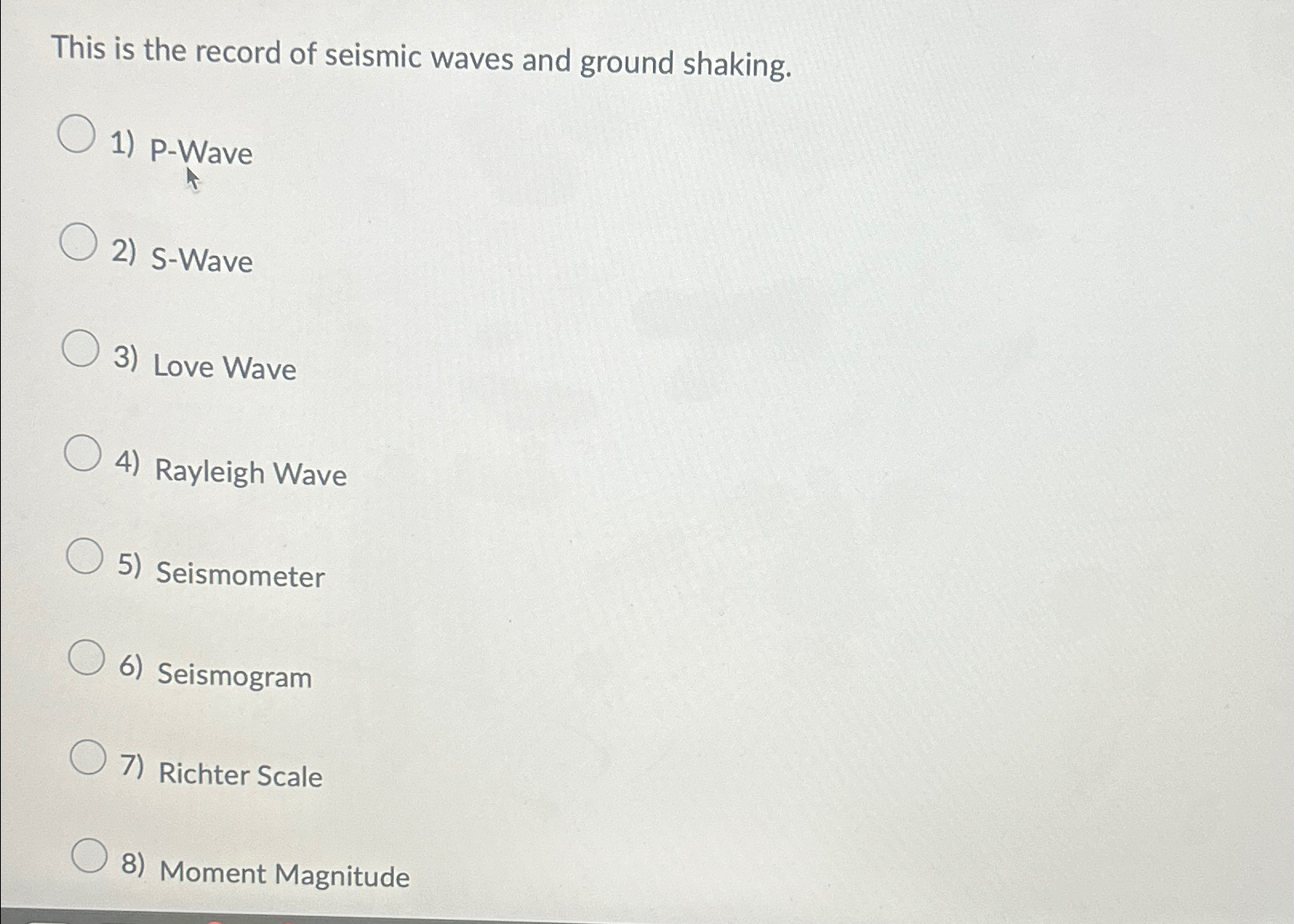Solved This is the record of seismic waves and ground | Chegg.com