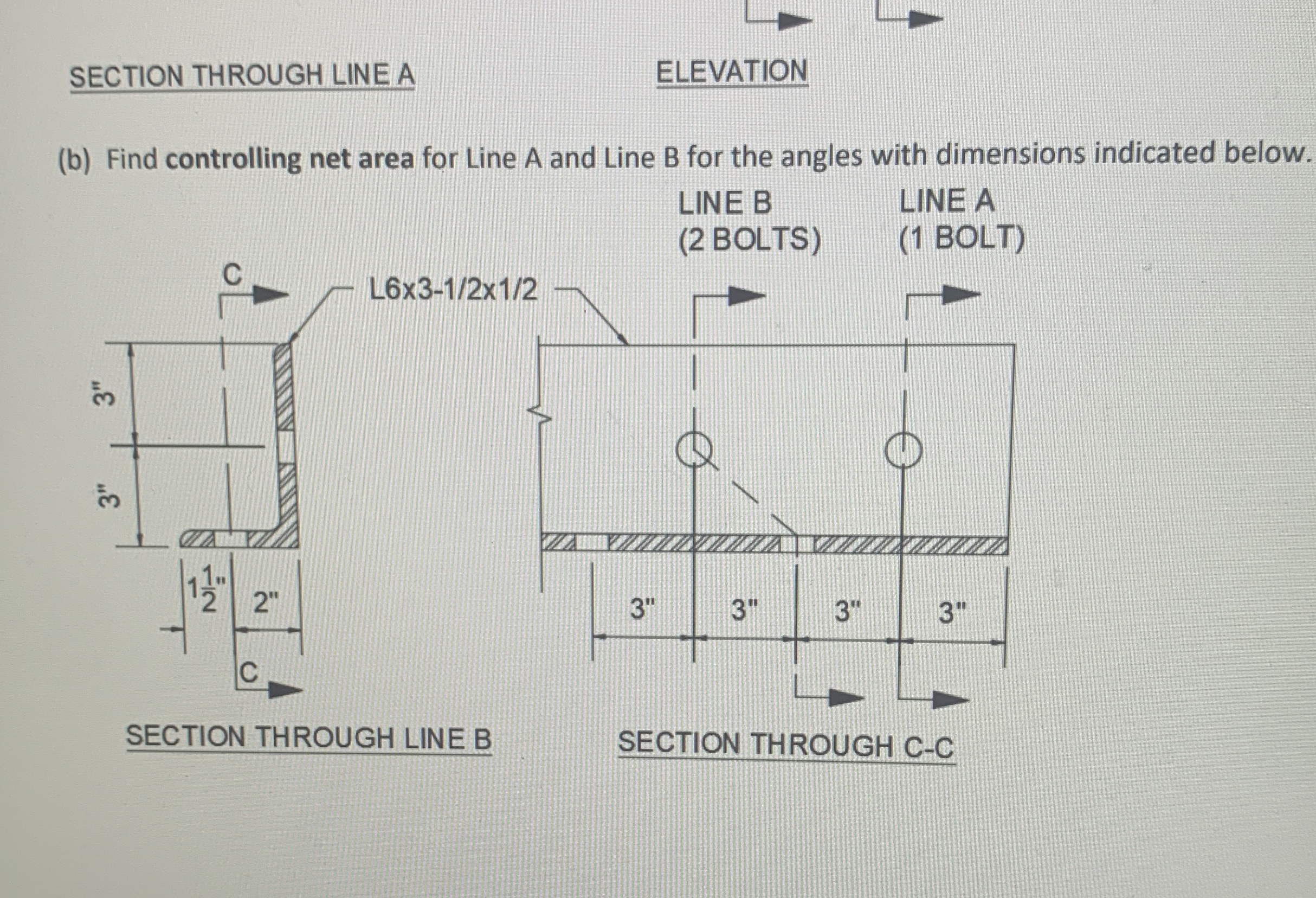 SECTION THROUGH LINE AELEVATION(b) ﻿Find controlling | Chegg.com