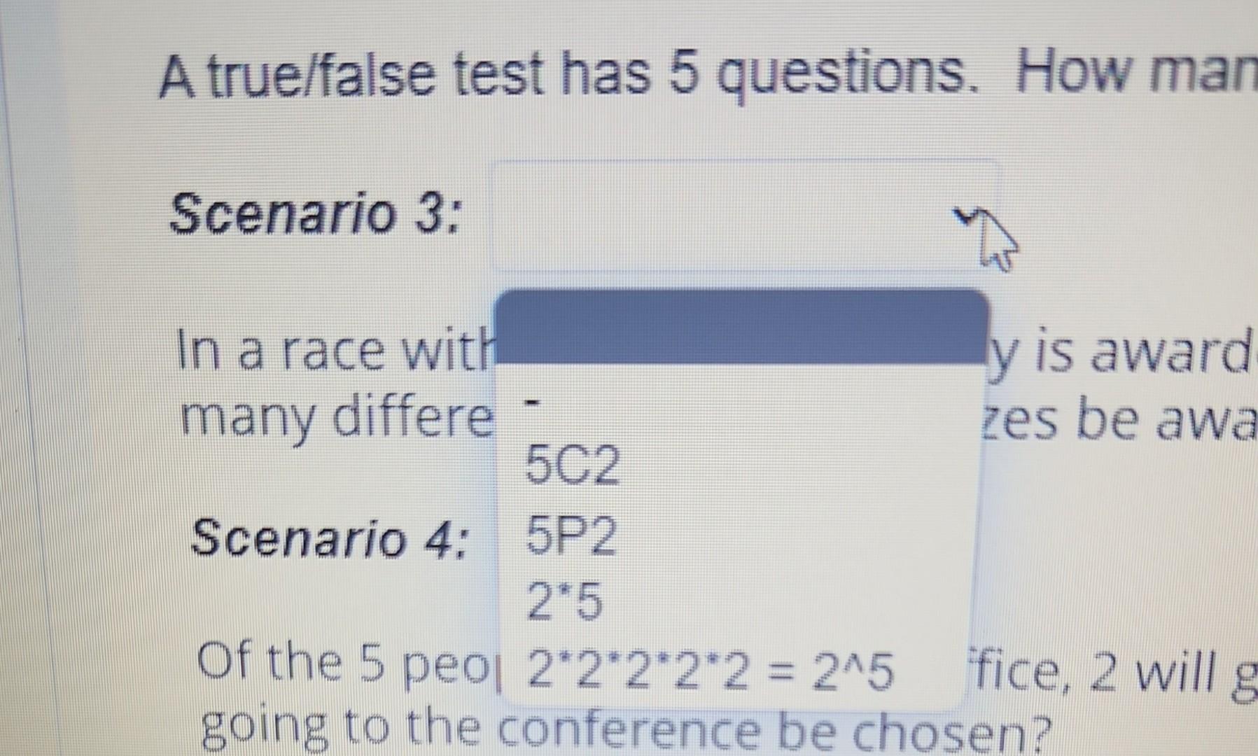 Solved Match each scenario with the counting rule that would | Chegg.com