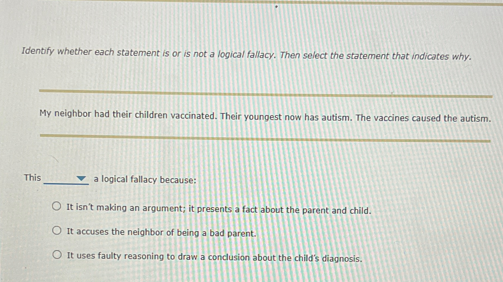 Solved Identify whether each statement is or is not a | Chegg.com