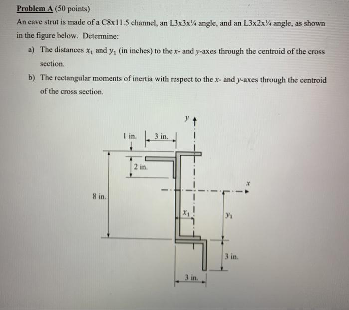 Solved Problem A (50 points) An eave strut is made of a | Chegg.com