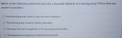 Solved Which of the following statements describe a | Chegg.com