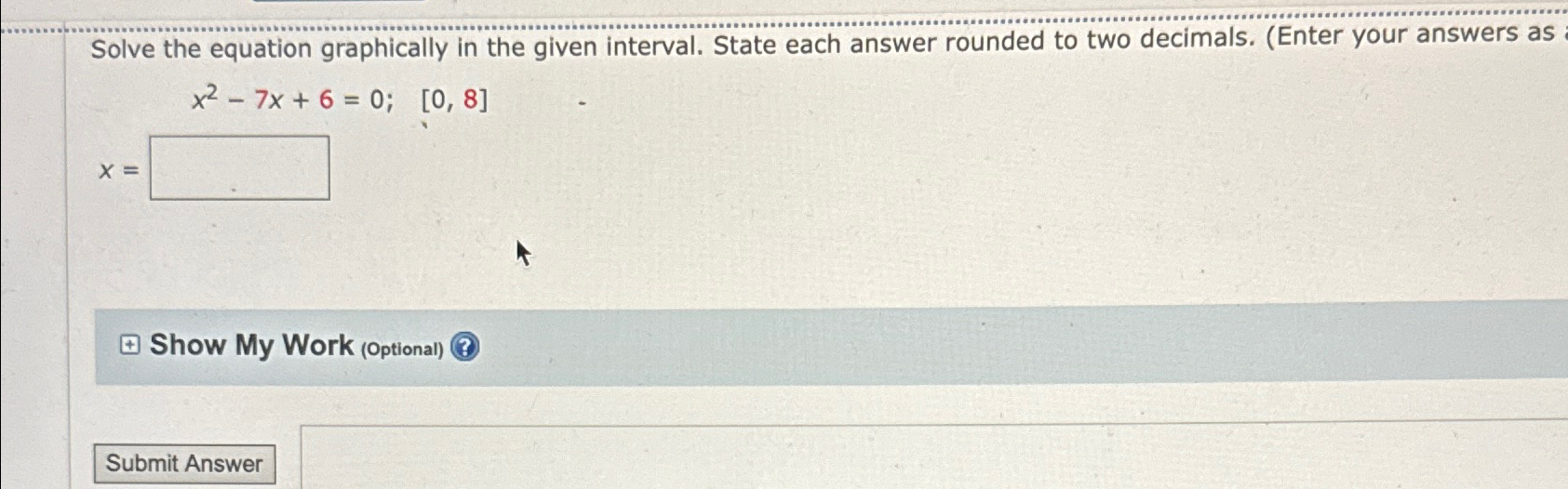 Solved Solve the equation graphically in the given interval. | Chegg.com