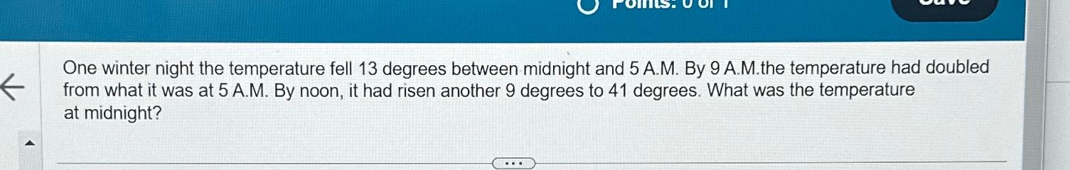Solved One winter night the temperature fell 13 ﻿degrees | Chegg.com