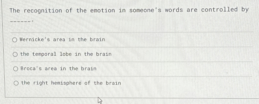 Solved The recognition of the emotion in someone's words are | Chegg.com
