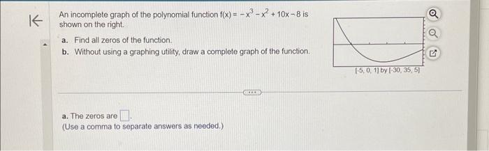 Solved An incomplete graph of the polynomial function | Chegg.com