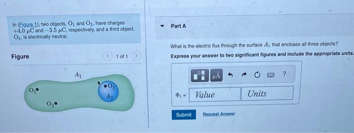 Solved In (Figure 1), two objects, O1 and O2, have charges | Chegg.com