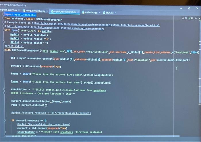 Clean up MySQL New Author Published Start Assignment | Chegg.com