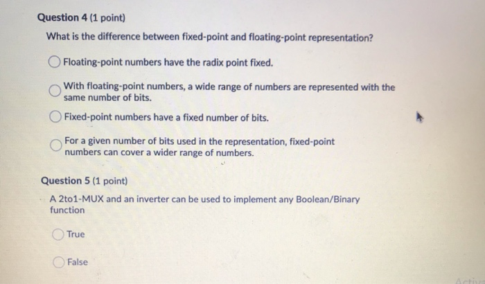 Solved Question 4 (1 point) What is the difference between | Chegg.com