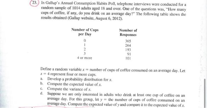 Solved 3.) In Gallup's Annual Consumption Habits Poll, | Chegg.com