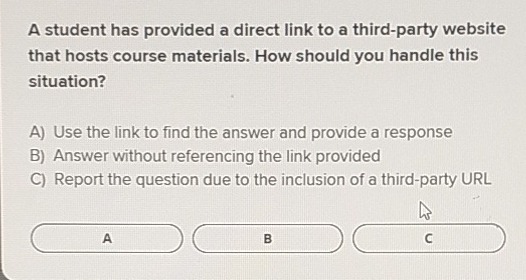 Solved A student has provided a direct link to a third-party | Chegg.com