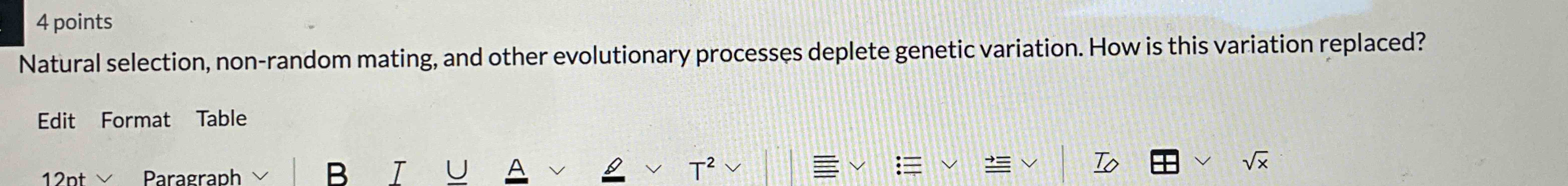 Solved 4 ﻿pointsNatural selection, non-random mating, and | Chegg.com