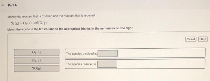 Solved Part A Identity the reactant that is oxidized and the | Chegg.com