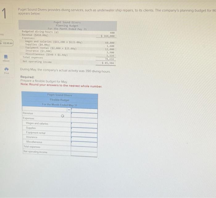 Solved The first drop down options are actual diving hours | Chegg.com