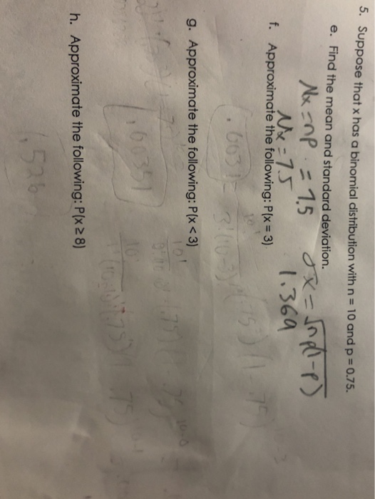 Solved Suppose that x has a binomial distribution with n=10 | Chegg.com