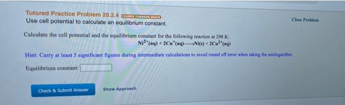 Solved Tutored Practice Problem 20 2 4 Course Use Cell