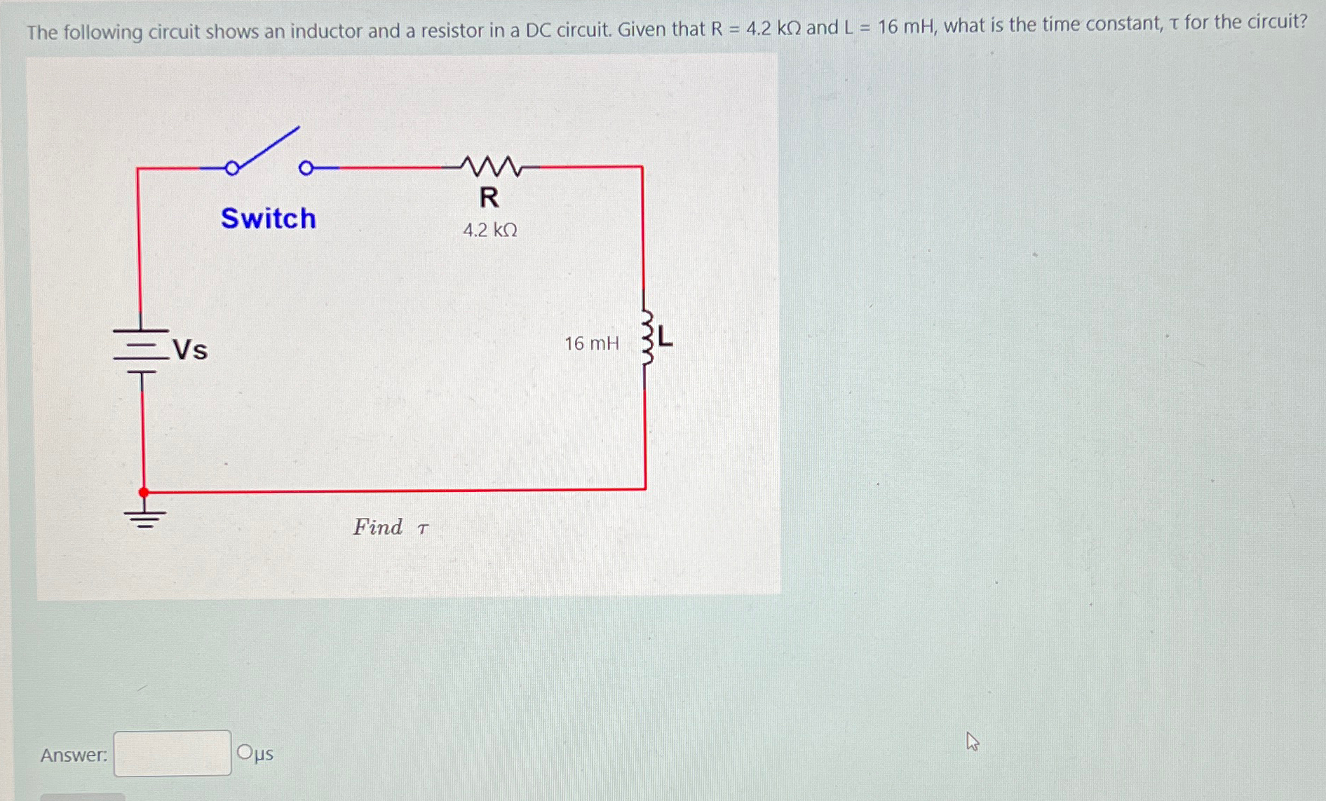 Solved The following circuit shows an inductor and a | Chegg.com