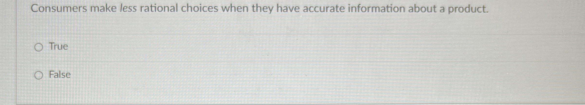 Solved Consumers make less rational choices when they have | Chegg.com