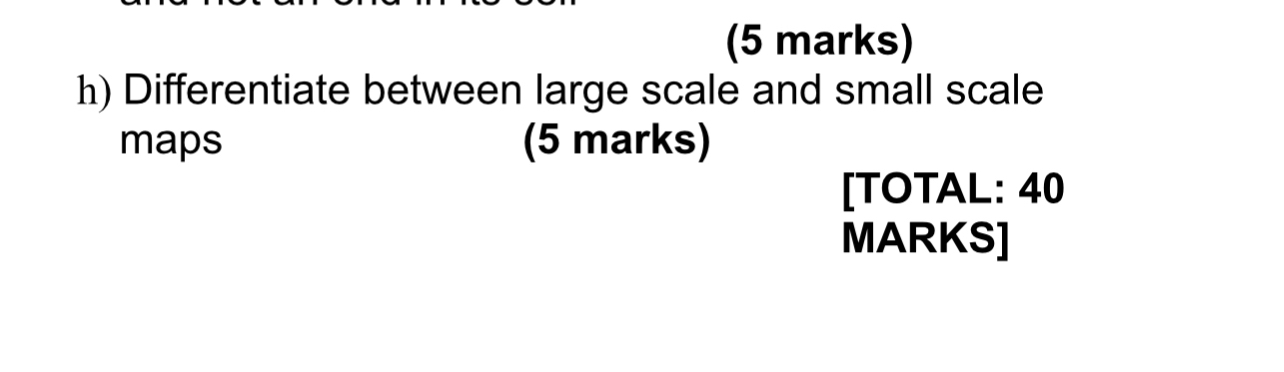 Solved h) ﻿Differentiate between large scale and small scale | Chegg.com